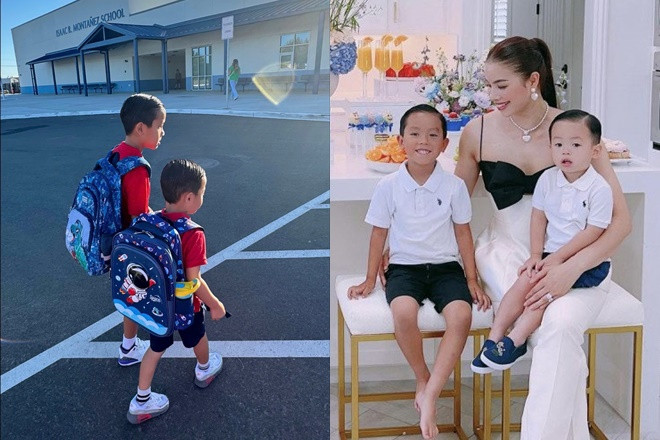 Phạm Hương hiếm hoi cho 2 con trai cùng lên sóng, thoạt nhìn như sinh đôi