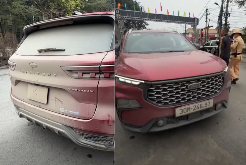 Tài xế xe Ford Territory bị bụi bẩn che kín biển số nhận sai, chịu phạt ...