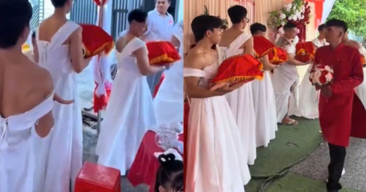 Độc lạ dàn phù dâu 6 múi tại đám cưới miền Tây gây tranh cãi: