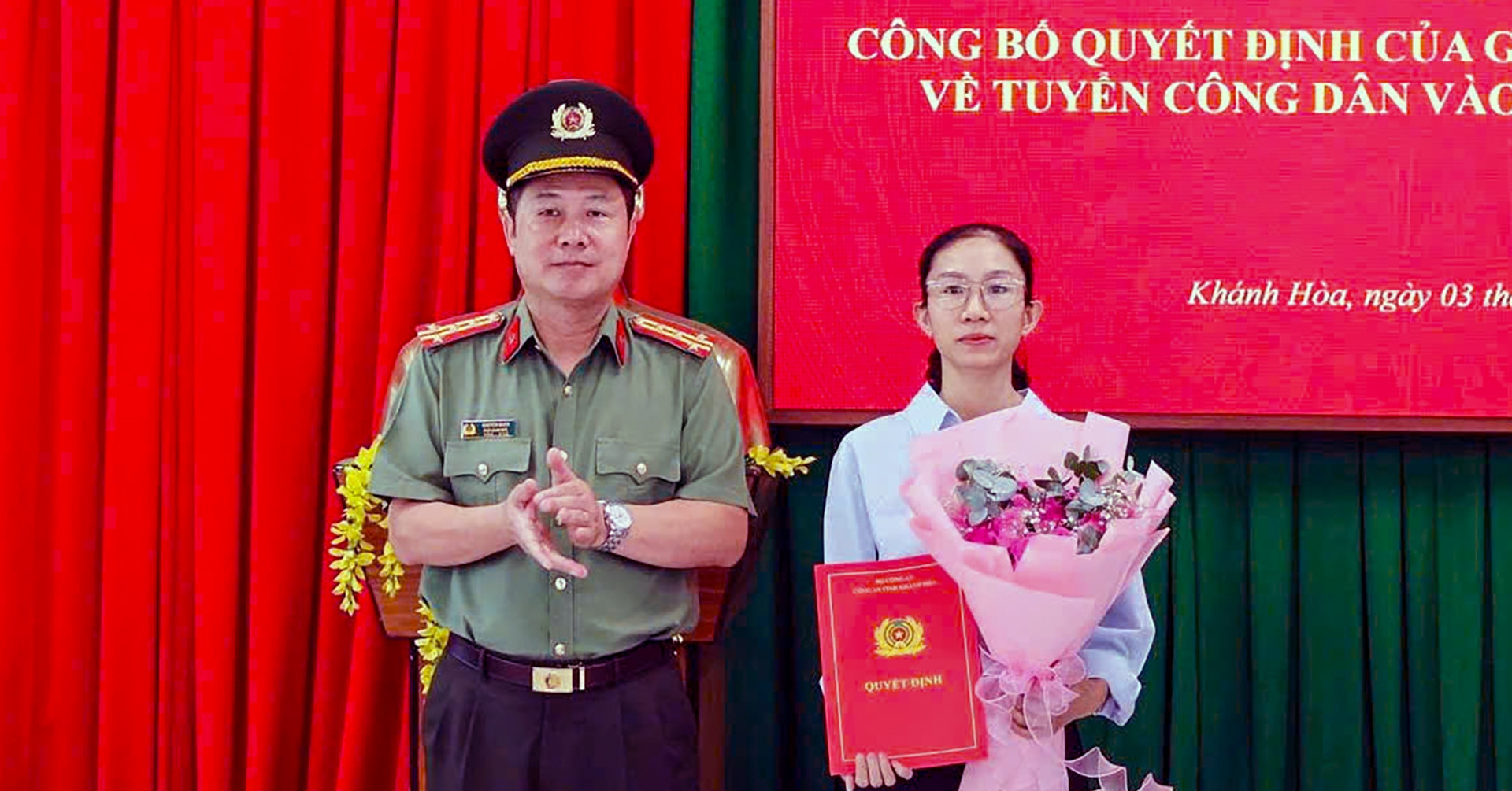 Vợ thiếu tá hy sinh được tuyển vào ngành công an